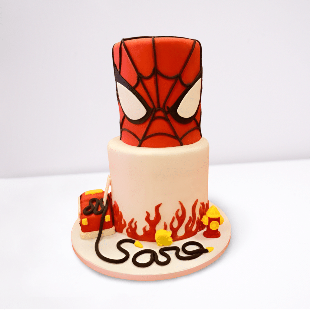 Spider-Man Two Tier Cake - The Dessert Tree